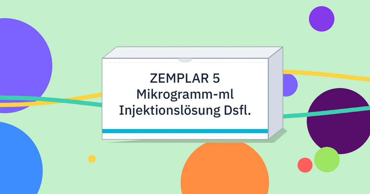 Symbolbild: Packung mit der Aufschrift ZEMPLAR 5 Mikrogramm-ml Injektionslösung Dsfl. (PZN 10748260) – Verfügbarkeit und Bezug in Apotheken in Frankfurt am Main