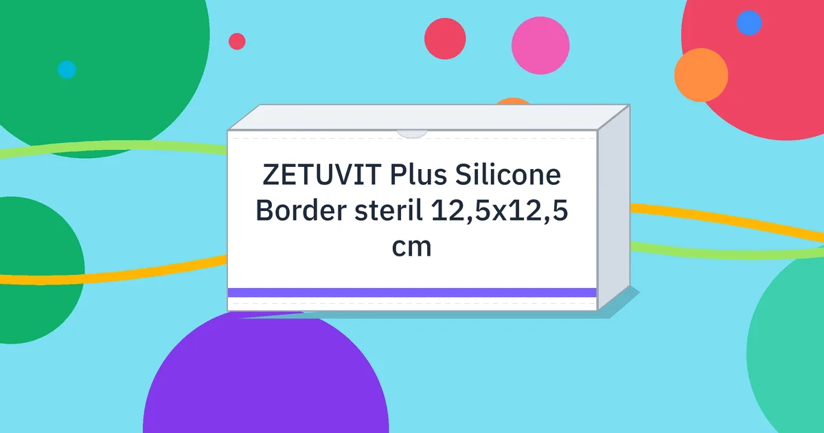 Symbolbild: Packung mit der Aufschrift ZETUVIT Plus Silicone Border steril 12,5x12,5 cm (PZN 19162886) – Verfügbarkeit und Bezug in Apotheken in Frankfurt am Main