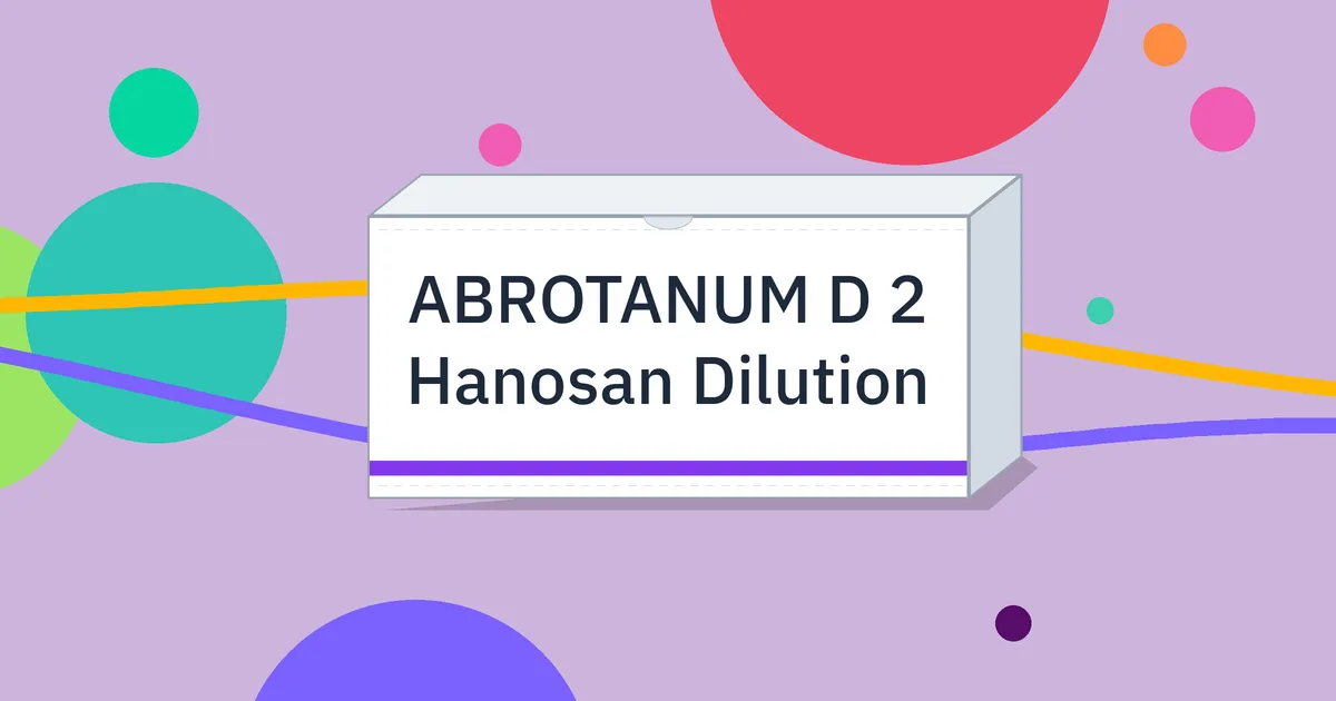 Symbolbild: Packung mit der Aufschrift ABROTANUM D 2 Hanosan Dilution (PZN 00001465) – Verfügbarkeit und Bezug in Apotheken in Frankfurt am Main