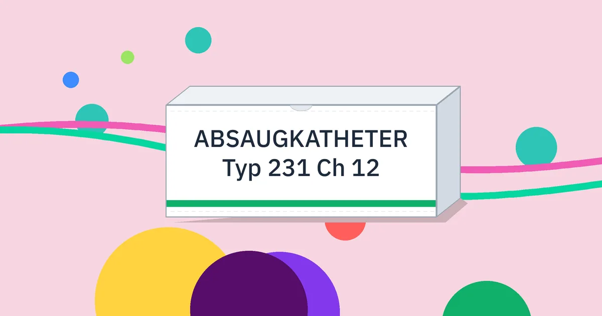 Symbolbild: Packung mit der Aufschrift ABSAUGKATHETER Typ 231 Ch 12 (PZN 07489151) – Verfügbarkeit und Bezug in Apotheken in Frankfurt am Main