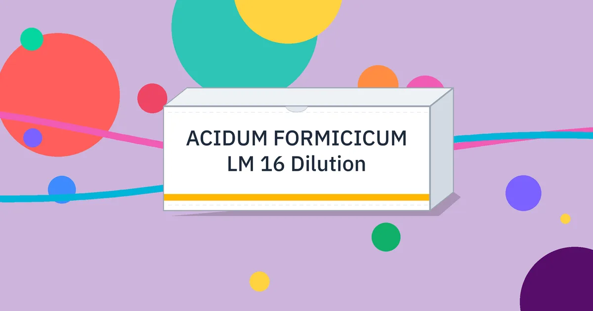 Symbolbild: Packung mit der Aufschrift ACIDUM FORMICICUM LM 16 Dilution (PZN 12751958) – Verfügbarkeit und Bezug in Apotheken in Frankfurt am Main