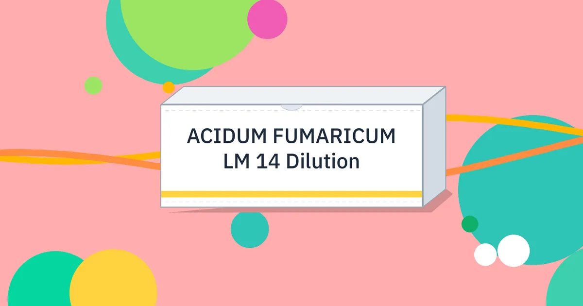 Symbolbild: Packung mit der Aufschrift ACIDUM FUMARICUM LM 14 Dilution (PZN 13274549) – Verfügbarkeit und Bezug in Apotheken in Frankfurt am Main