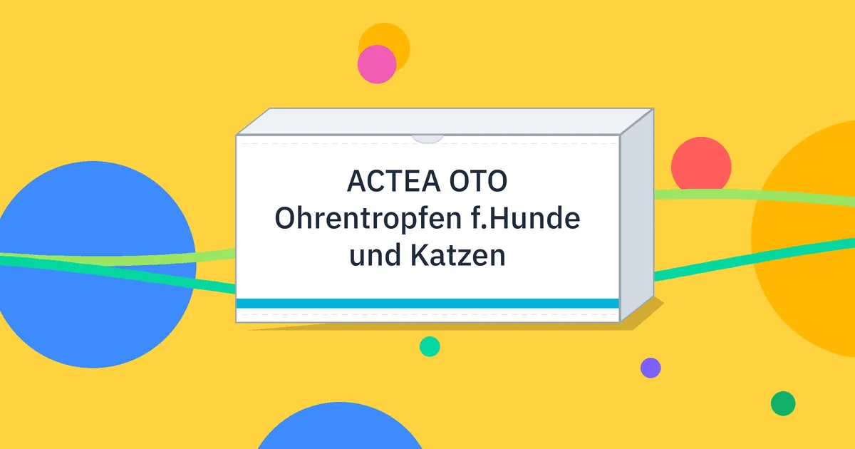 Symbolbild: Packung mit der Aufschrift ACTEA OTO Ohrentropfen f.Hunde und Katzen (PZN 13500974) – Verfügbarkeit und Bezug in Apotheken in Frankfurt am Main