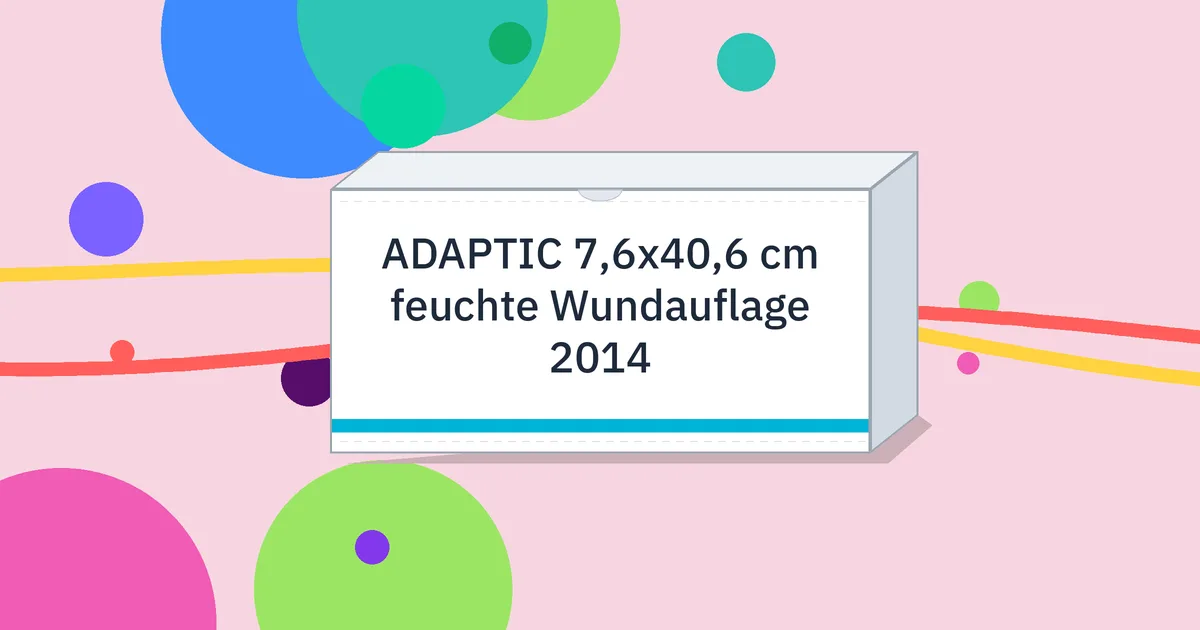 Symbolbild: Packung mit der Aufschrift ADAPTIC 7,6x40,6 cm feuchte Wundauflage 2014 (PZN 01231339) – Verfügbarkeit und Bezug in Apotheken in Frankfurt am Main