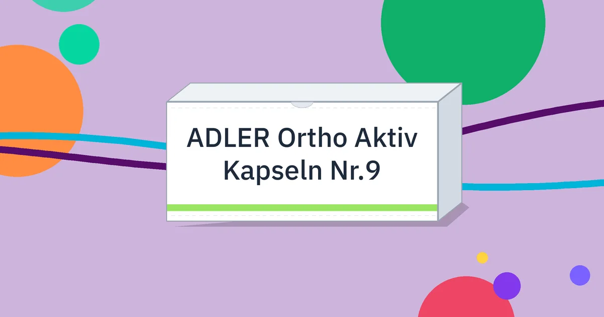 Symbolbild: Packung mit der Aufschrift ADLER Ortho Aktiv Kapseln Nr.9 (PZN 06122158) – Verfügbarkeit und Bezug in Apotheken in Frankfurt am Main