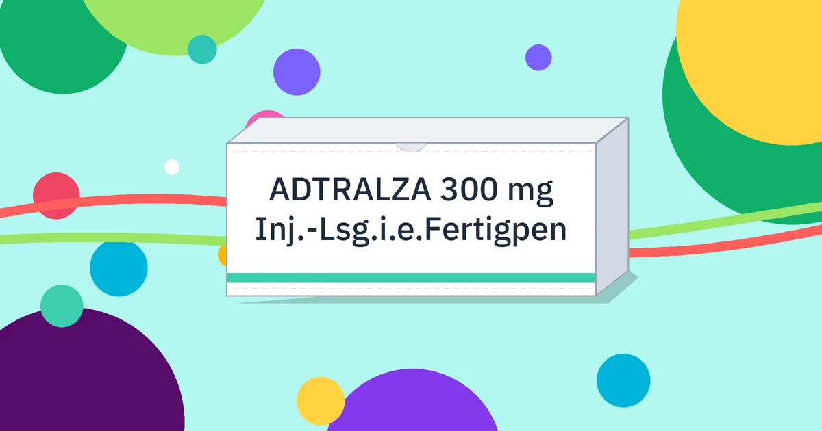Symbolbild: Packung mit der Aufschrift ADTRALZA 300 mg Inj.-Lsg.i.e.Fertigpen (PZN 19761434) – Verfügbarkeit und Bezug in Apotheken in Frankfurt am Main