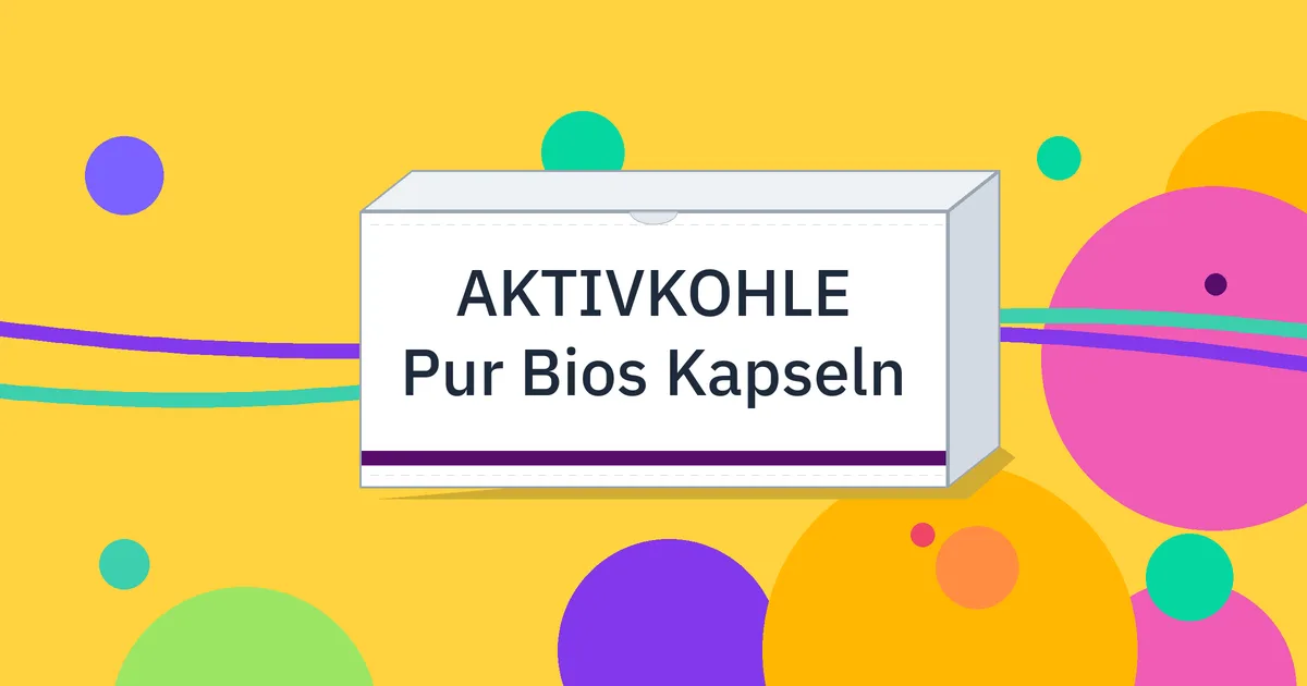 Symbolbild: Packung mit der Aufschrift AKTIVKOHLE Pur Bios Kapseln (PZN 16571615) – Verfügbarkeit und Bezug in Apotheken in Frankfurt am Main
