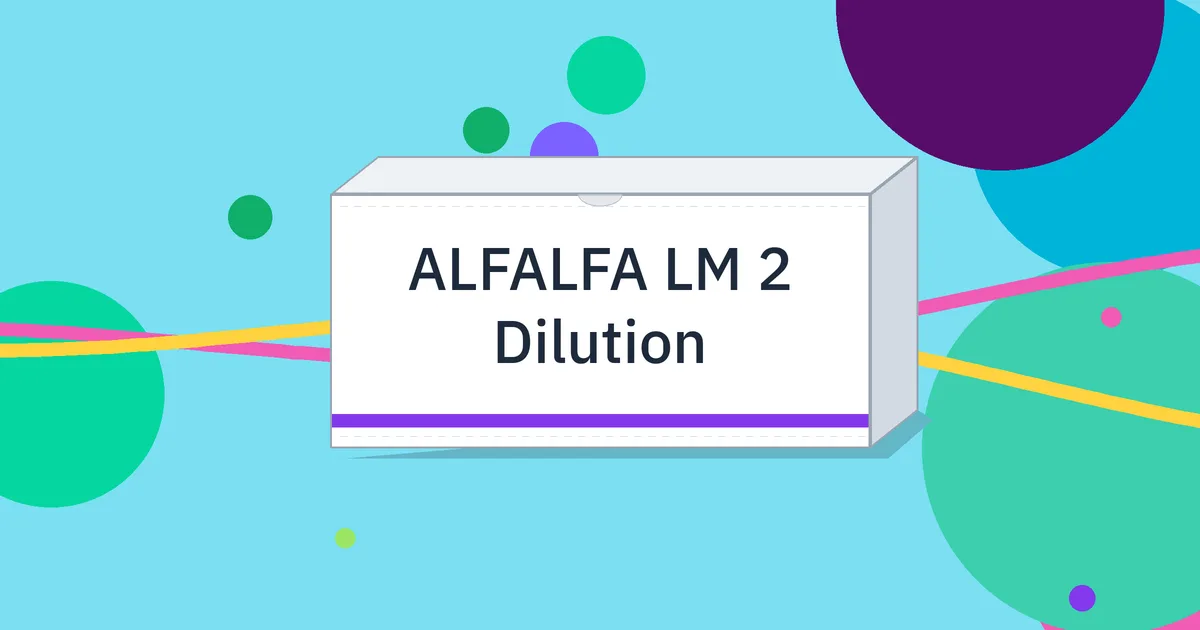 Symbolbild: Packung mit der Aufschrift ALFALFA LM 2 Dilution (PZN 13310015) – Verfügbarkeit und Bezug in Apotheken in Frankfurt am Main