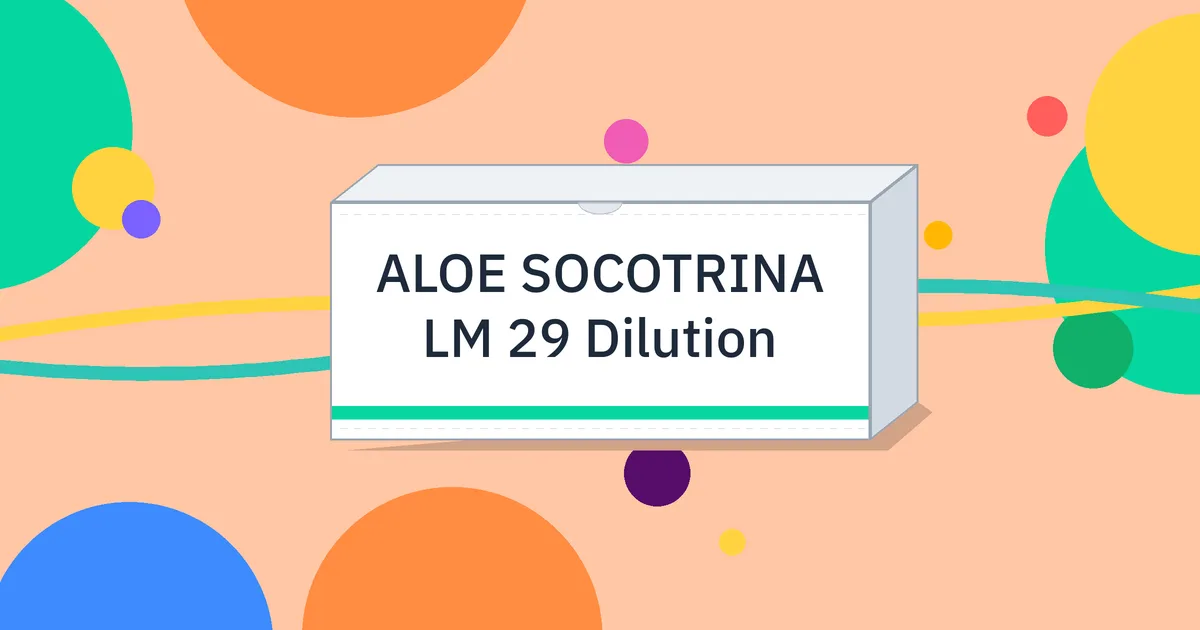 Symbolbild: Packung mit der Aufschrift ALOE SOCOTRINA LM 29 Dilution (PZN 13313597) – Verfügbarkeit und Bezug in Apotheken in Frankfurt am Main