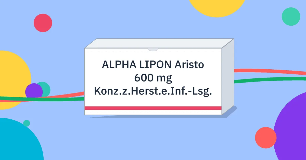 Symbolbild: Packung mit der Aufschrift ALPHA LIPON Aristo 600 mg Konz.z.Herst.e.Inf.-Lsg. (PZN 10033093) – Verfügbarkeit und Bezug in Apotheken in Frankfurt am Main