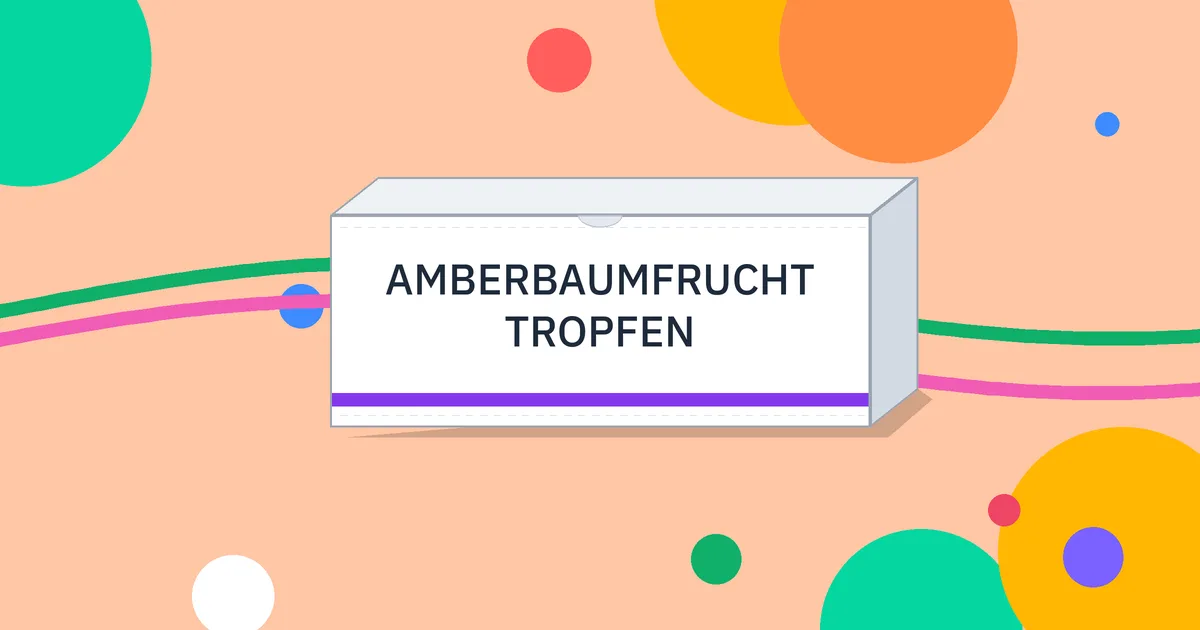 Symbolbild: Packung mit der Aufschrift AMBERBAUMFRUCHT TROPFEN (PZN 14283533) – Verfügbarkeit und Bezug in Apotheken in Frankfurt am Main
