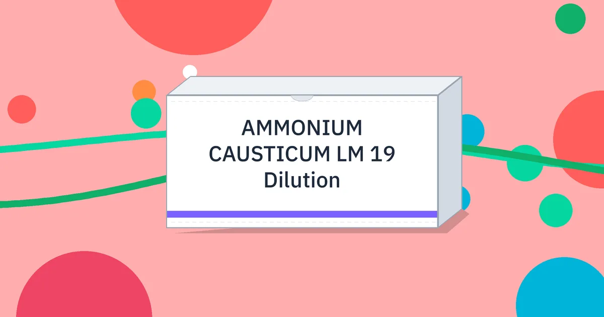 Symbolbild: Packung mit der Aufschrift AMMONIUM CAUSTICUM LM 19 Dilution (PZN 13320953) – Verfügbarkeit und Bezug in Apotheken in Frankfurt am Main