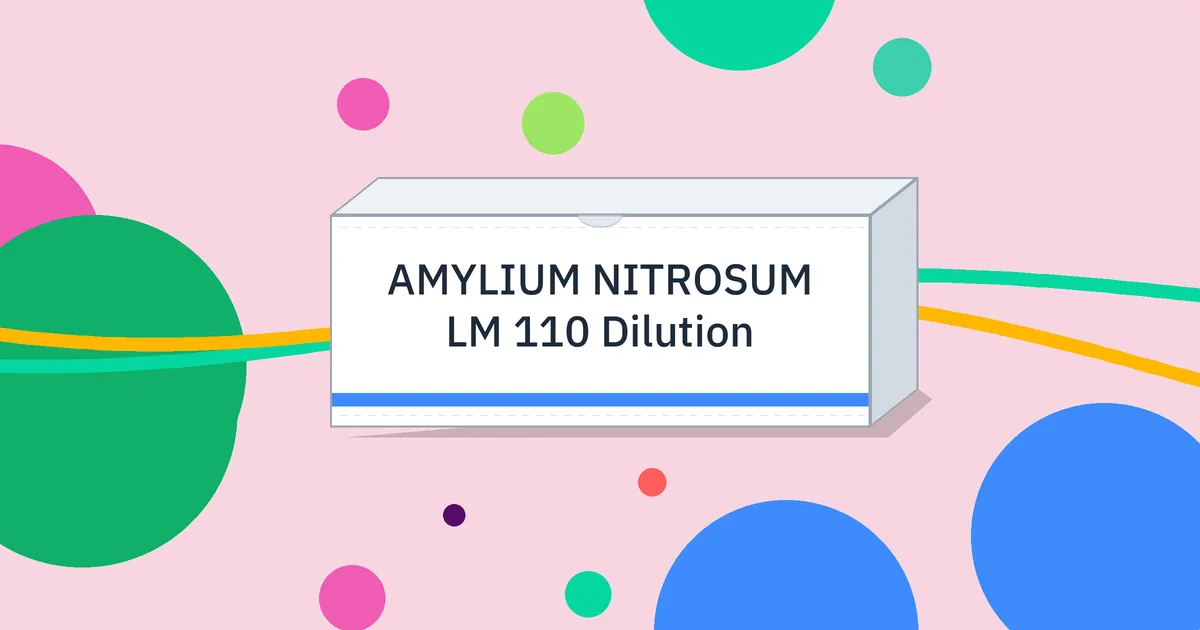 Symbolbild: Packung mit der Aufschrift AMYLIUM NITROSUM LM 110 Dilution (PZN 13326803) – Verfügbarkeit und Bezug in Apotheken in Frankfurt am Main