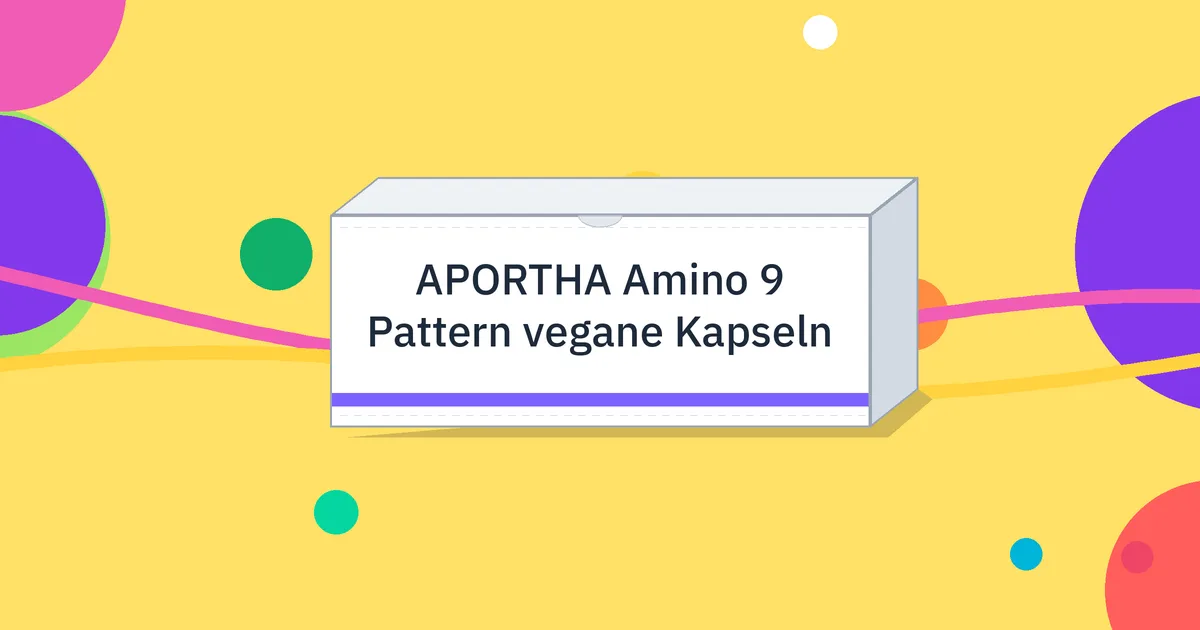 Symbolbild: Packung mit der Aufschrift APORTHA Amino 9 Pattern vegane Kapseln (PZN 20196465) – Verfügbarkeit und Bezug in Apotheken in Frankfurt am Main
