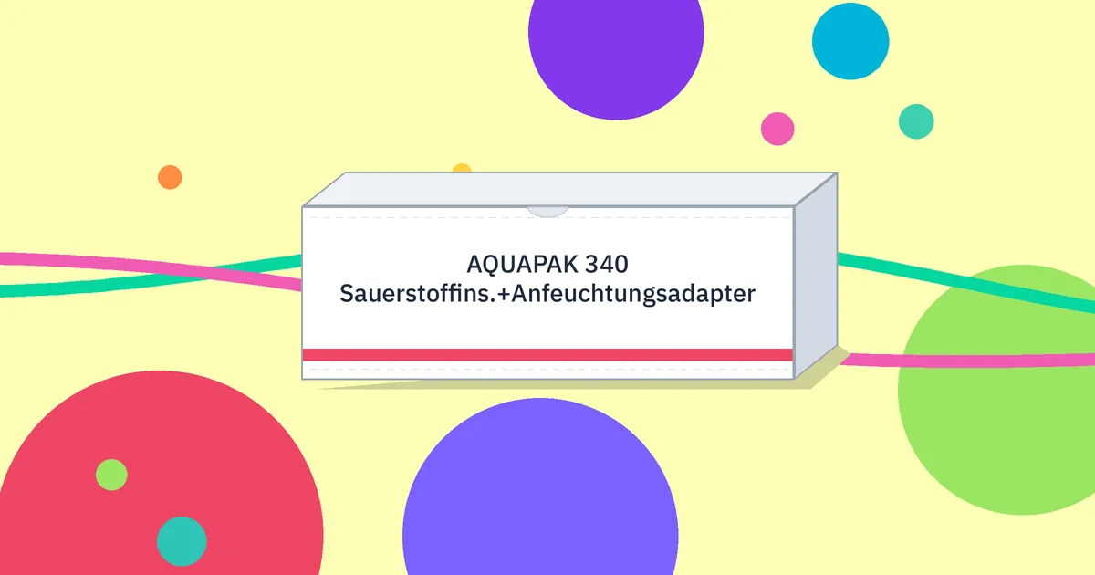 Symbolbild: Packung mit der Aufschrift AQUAPAK 340 Sauerstoffins.+Anfeuchtungsadapter (PZN 05991828) – Verfügbarkeit und Bezug in Apotheken in Frankfurt am Main