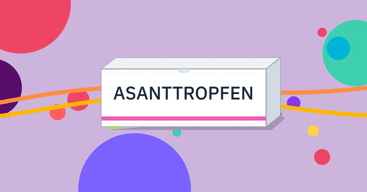 Symbolbild: Packung mit der Aufschrift ASANTTROPFEN (PZN 15893742) – Verfügbarkeit und Bezug in Apotheken in Frankfurt am Main