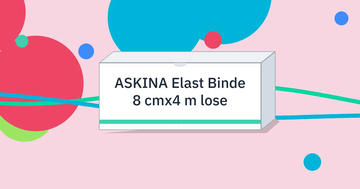 Symbolbild: Packung mit der Aufschrift ASKINA Elast Binde 8 cmx4 m lose (PZN 12735267) – Verfügbarkeit und Bezug in Apotheken in Frankfurt am Main