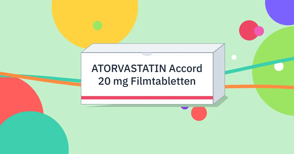 Symbolbild: Packung mit der Aufschrift ATORVASTATIN Accord 20 mg Filmtabletten (PZN 13980709) – Verfügbarkeit und Bezug in Apotheken in Frankfurt am Main