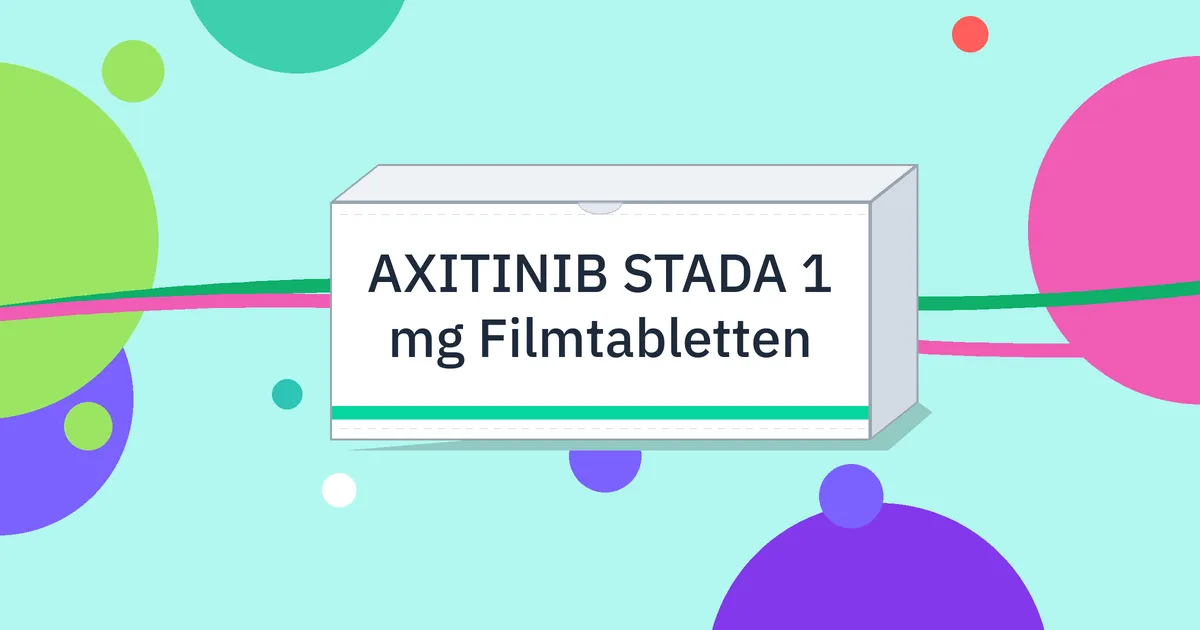Symbolbild: Packung mit der Aufschrift AXITINIB STADA 1 mg Filmtabletten (PZN 19266120) – Verfügbarkeit und Bezug in Apotheken in Frankfurt am Main