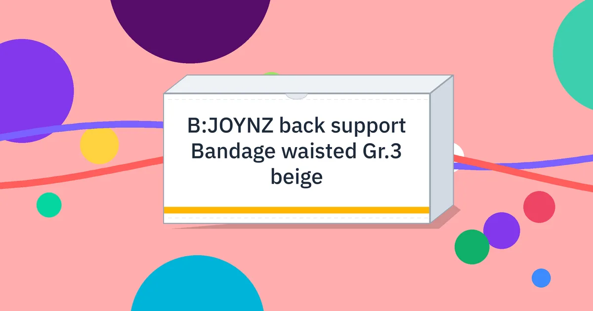 Symbolbild: Packung mit der Aufschrift B:JOYNZ back support Bandage waisted Gr.3 beige (PZN 20522048) – Verfügbarkeit und Bezug in Apotheken in Frankfurt am Main