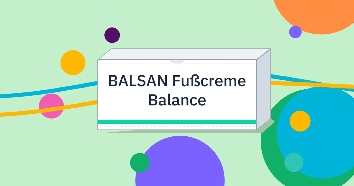 Symbolbild: Packung mit der Aufschrift BALSAN Fußcreme Balance (PZN 10827315) – Verfügbarkeit und Bezug in Apotheken in Frankfurt am Main
