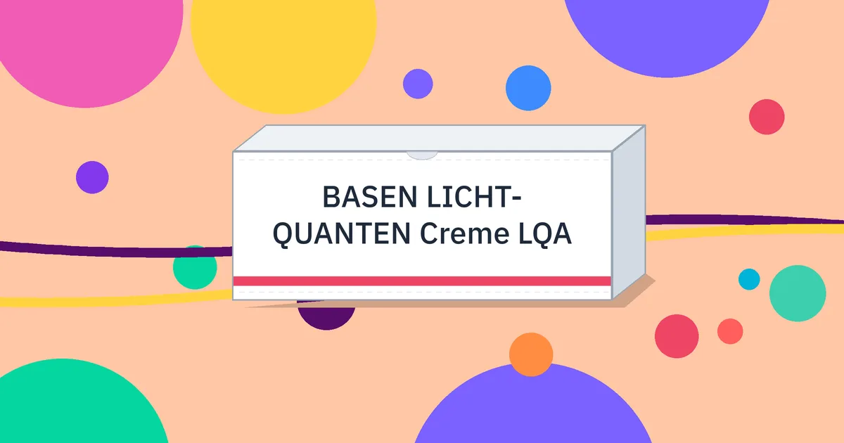 Symbolbild: Packung mit der Aufschrift BASEN LICHT-QUANTEN Creme LQA (PZN 00620808) – Verfügbarkeit und Bezug in Apotheken in Frankfurt am Main