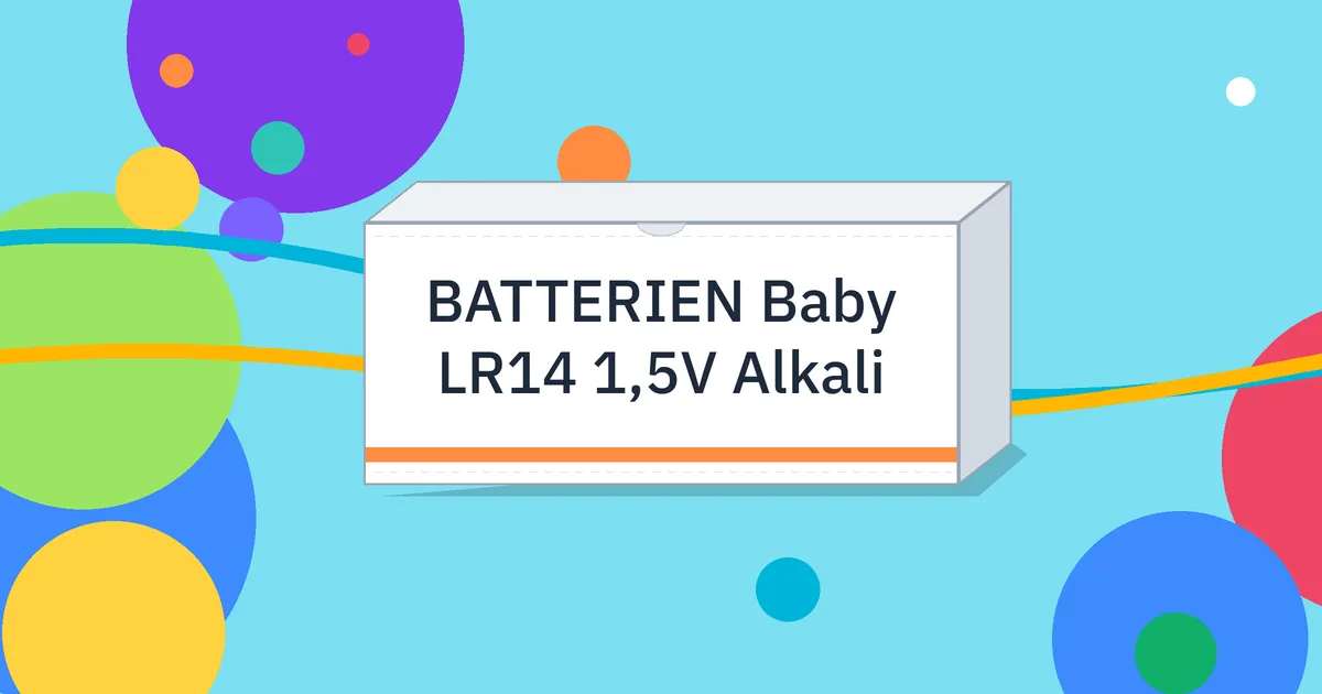 Symbolbild: Packung mit der Aufschrift BATTERIEN Baby LR14 1,5V Alkali (PZN 08449194) – Verfügbarkeit und Bezug in Apotheken in Frankfurt am Main