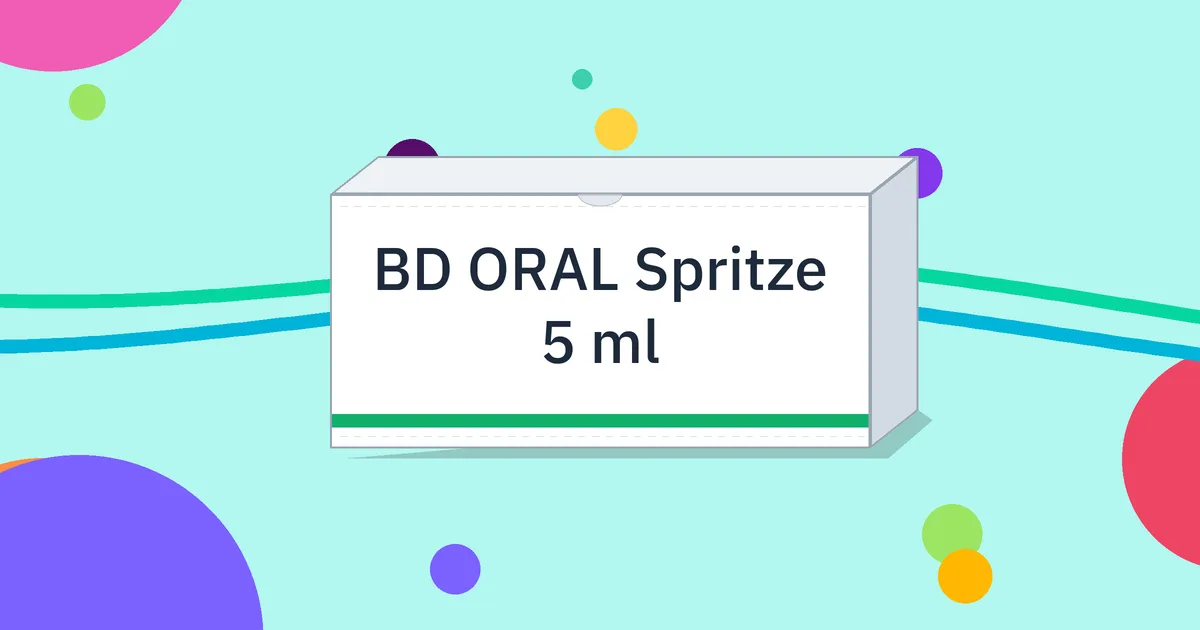 Symbolbild: Packung mit der Aufschrift BD ORAL Spritze 5 ml (PZN 06728665) – Verfügbarkeit und Bezug in Apotheken in Frankfurt am Main