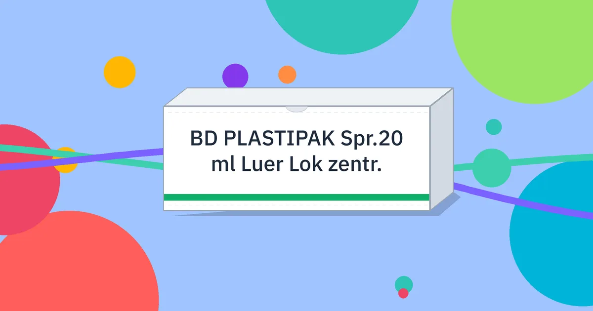 Symbolbild: Packung mit der Aufschrift BD PLASTIPAK Spr.20 ml Luer Lok zentr. (PZN 19194372) – Verfügbarkeit und Bezug in Apotheken in Frankfurt am Main