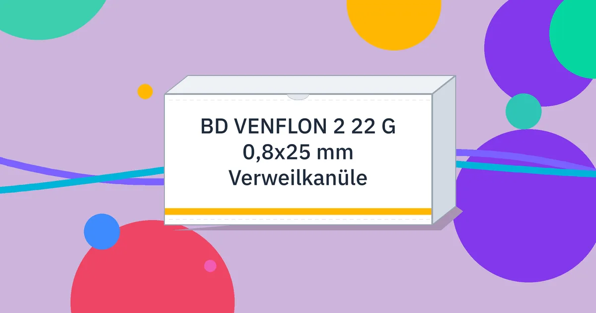 Symbolbild: Packung mit der Aufschrift BD VENFLON 2 22 G 0,8x25 mm Verweilkanüle (PZN 20046211) – Verfügbarkeit und Bezug in Apotheken in Frankfurt am Main