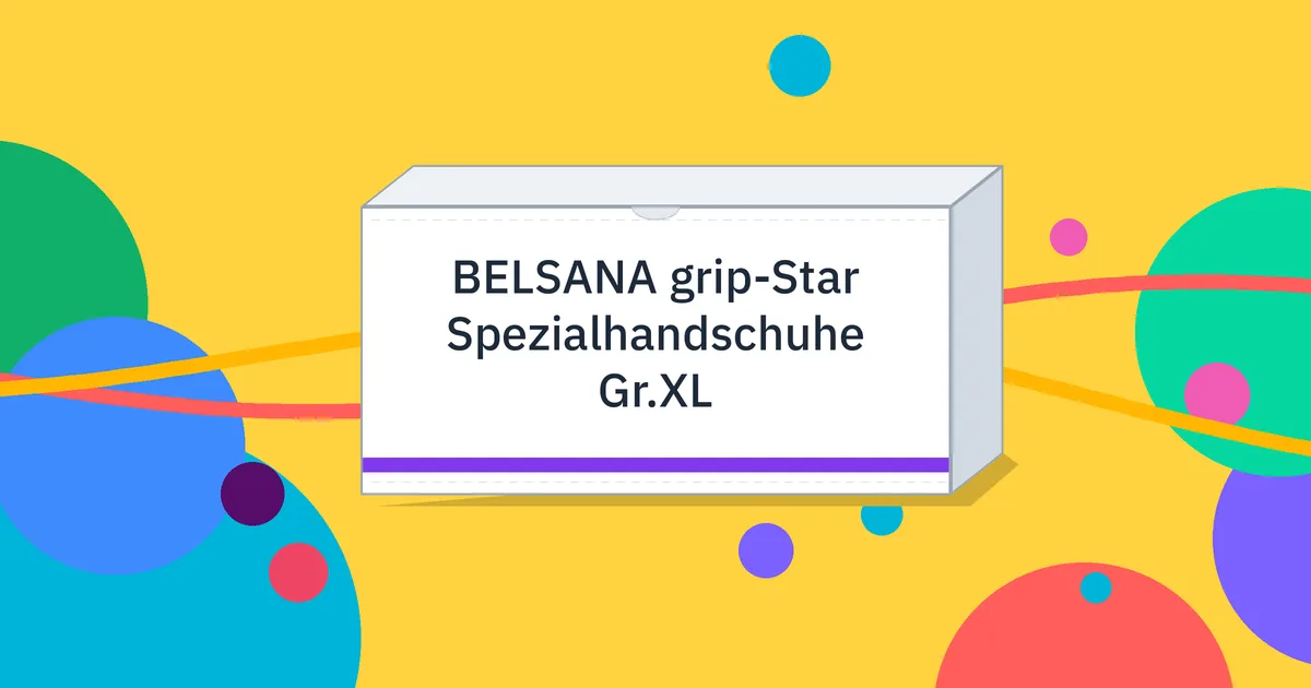 Symbolbild: Packung mit der Aufschrift BELSANA grip-Star Spezialhandschuhe Gr.XL (PZN 10764974) – Verfügbarkeit und Bezug in Apotheken in Frankfurt am Main