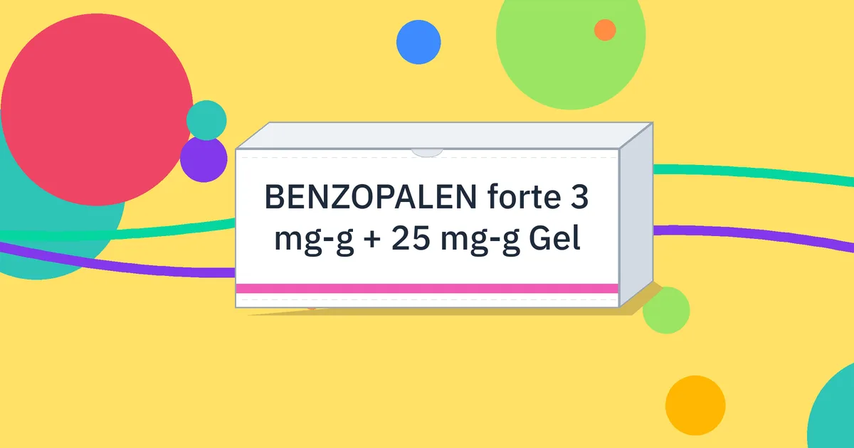 Symbolbild: Packung mit der Aufschrift BENZOPALEN forte 3 mg-g + 25 mg-g Gel (PZN 20949924) – Verfügbarkeit und Bezug in Apotheken in Frankfurt am Main