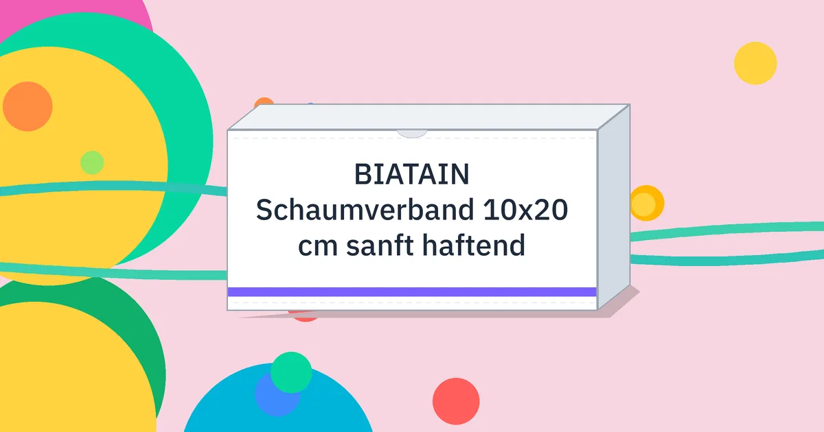 Symbolbild: Packung mit der Aufschrift BIATAIN Schaumverband 10x20 cm sanft haftend (PZN 18087800) – Verfügbarkeit und Bezug in Apotheken in Frankfurt am Main