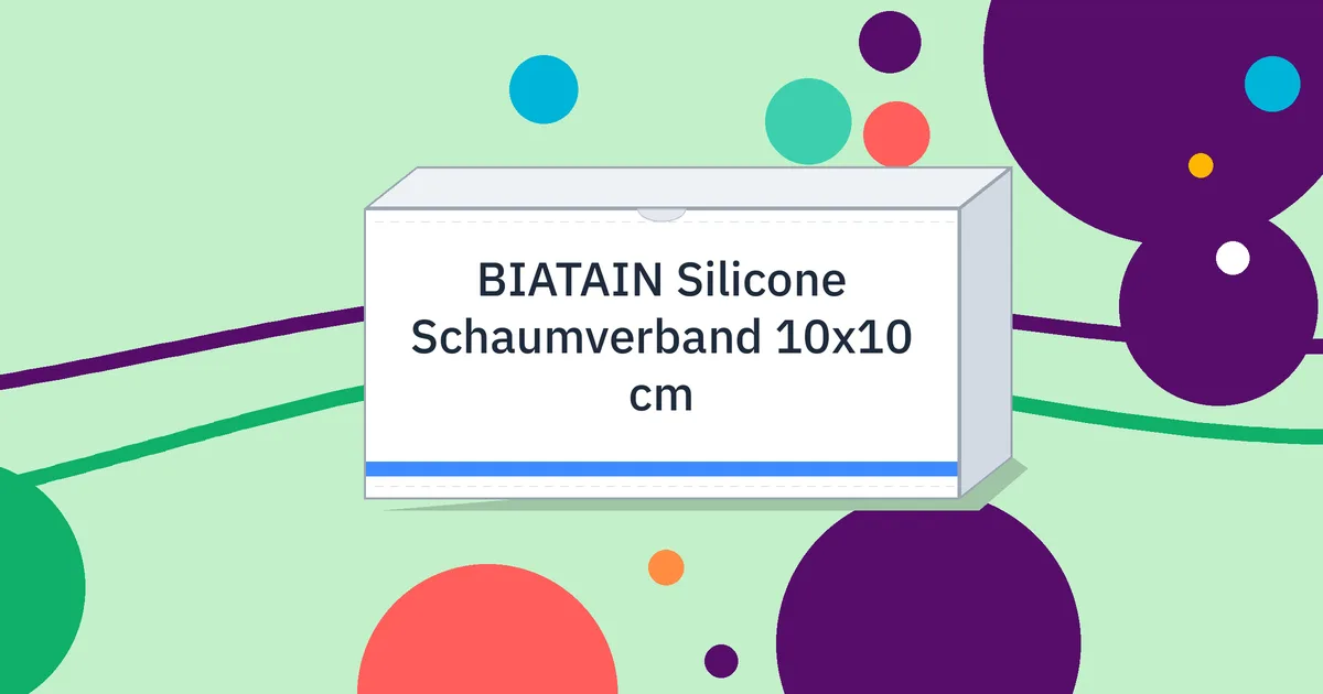 Symbolbild: Packung mit der Aufschrift BIATAIN Silicone Schaumverband 10x10 cm (PZN 10837897) – Verfügbarkeit und Bezug in Apotheken in Frankfurt am Main