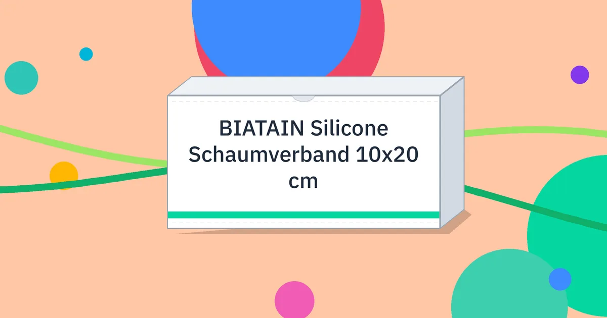 Symbolbild: Packung mit der Aufschrift BIATAIN Silicone Schaumverband 10x20 cm (PZN 18120466) – Verfügbarkeit und Bezug in Apotheken in Frankfurt am Main