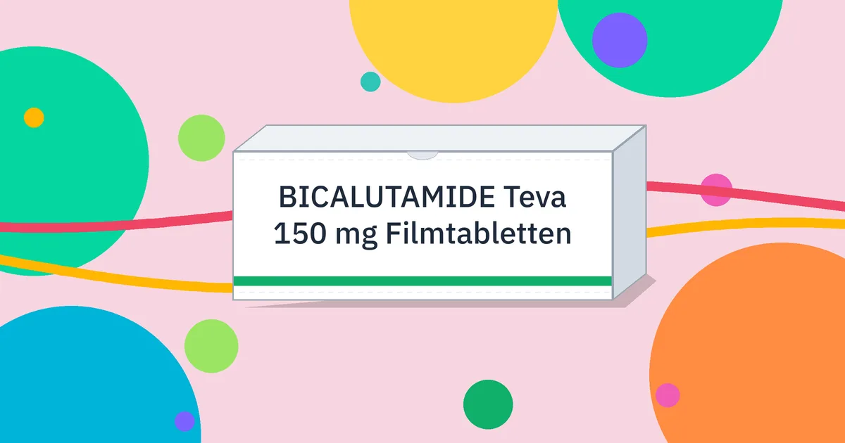Symbolbild: Packung mit der Aufschrift BICALUTAMIDE Teva 150 mg Filmtabletten (PZN 16818760) – Verfügbarkeit und Bezug in Apotheken in Frankfurt am Main