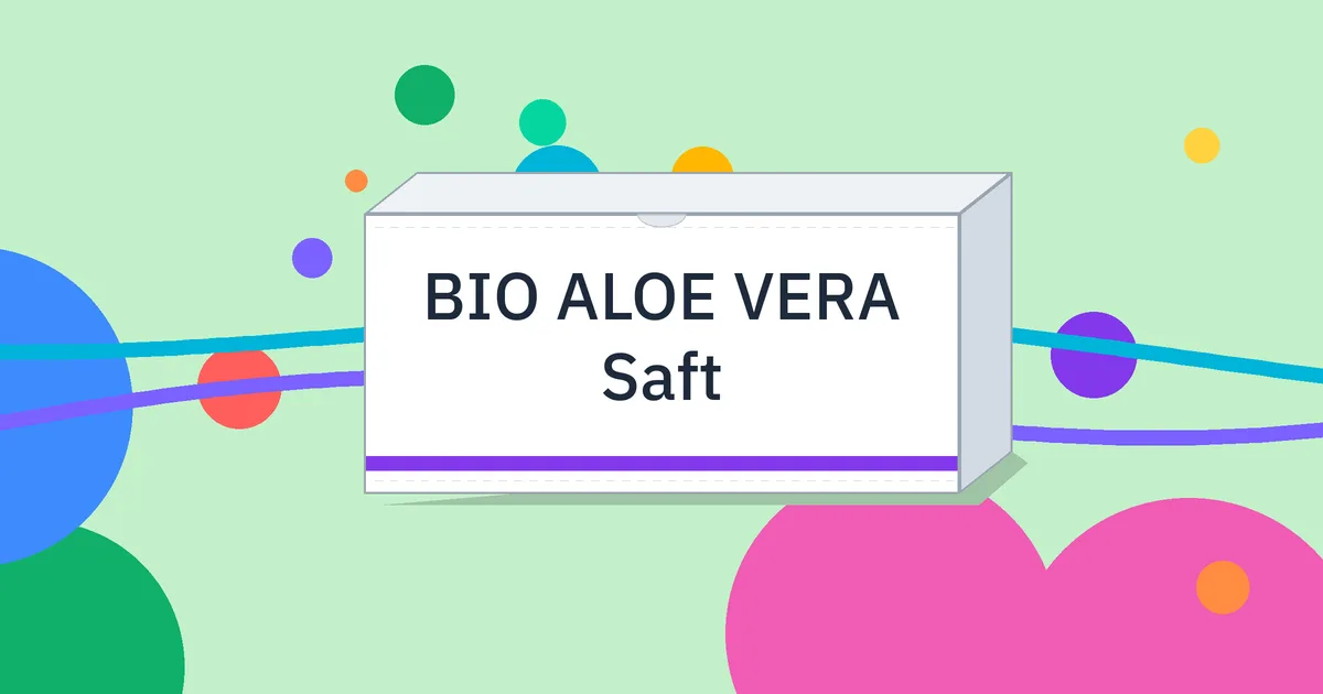 Symbolbild: Packung mit der Aufschrift BIO ALOE VERA Saft (PZN 04812031) – Verfügbarkeit und Bezug in Apotheken in Frankfurt am Main