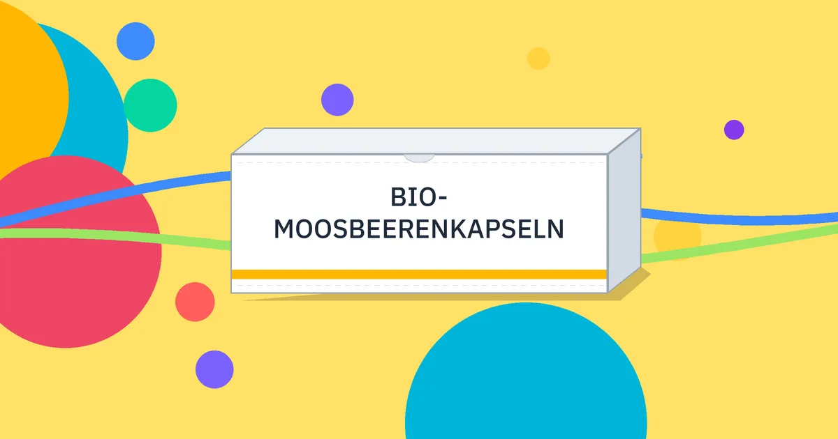 Symbolbild: Packung mit der Aufschrift BIO-MOOSBEERENKAPSELN (PZN 11861797) – Verfügbarkeit und Bezug in Apotheken in Frankfurt am Main