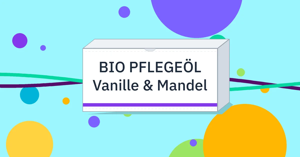 Symbolbild: Packung mit der Aufschrift BIO PFLEGEÖL Vanille & Mandel (PZN 18165813) – Verfügbarkeit und Bezug in Apotheken in Frankfurt am Main