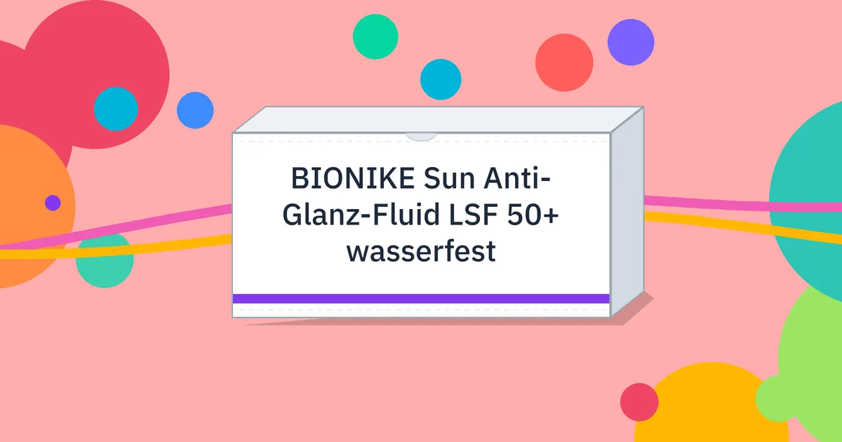 Symbolbild: Packung mit der Aufschrift BIONIKE Sun Anti-Glanz-Fluid LSF 50+ wasserfest (PZN 12649817) – Verfügbarkeit und Bezug in Apotheken in Frankfurt am Main