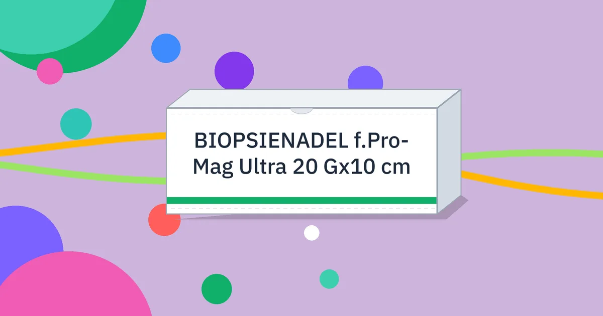 Symbolbild: Packung mit der Aufschrift BIOPSIENADEL f.Pro-Mag Ultra 20 Gx10 cm (PZN 07567017) – Verfügbarkeit und Bezug in Apotheken in Frankfurt am Main