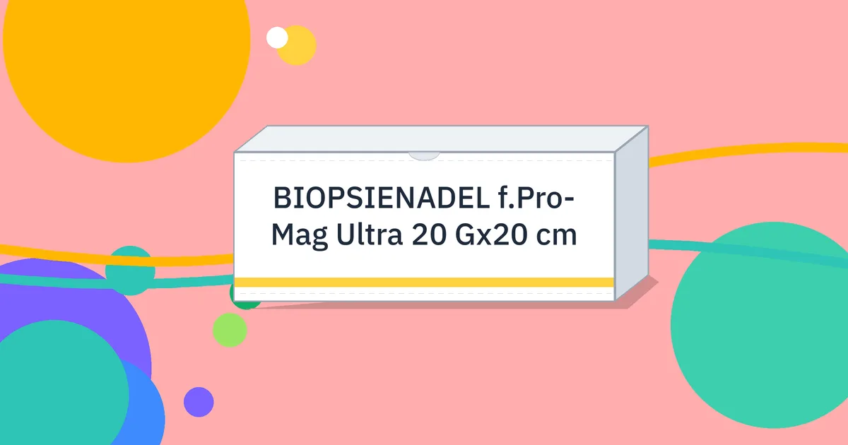Symbolbild: Packung mit der Aufschrift BIOPSIENADEL f.Pro-Mag Ultra 20 Gx20 cm (PZN 07566992) – Verfügbarkeit und Bezug in Apotheken in Frankfurt am Main