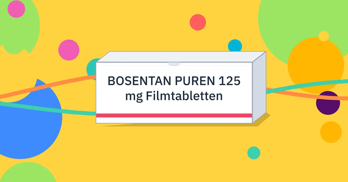 Symbolbild: Packung mit der Aufschrift BOSENTAN PUREN 125 mg Filmtabletten (PZN 12501931) – Verfügbarkeit und Bezug in Apotheken in Frankfurt am Main