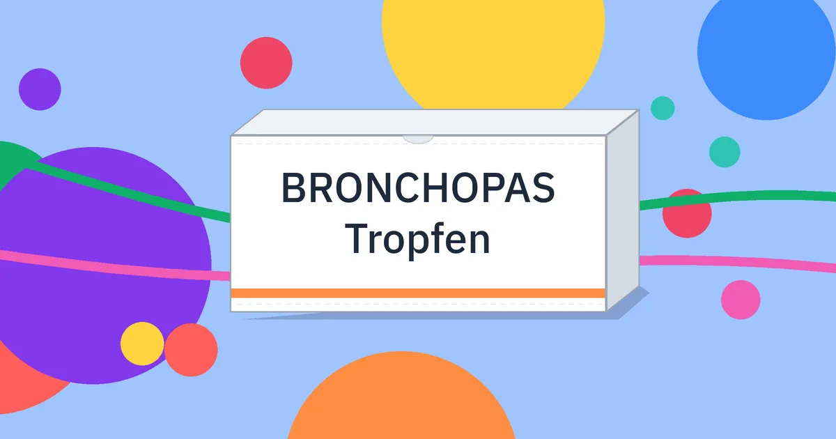 Symbolbild: Packung mit der Aufschrift BRONCHOPAS Tropfen (PZN 00985119) – Verfügbarkeit und Bezug in Apotheken in Frankfurt am Main