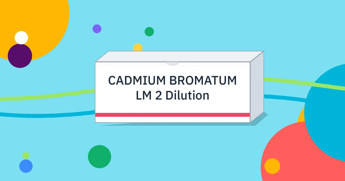 Symbolbild: Packung mit der Aufschrift CADMIUM BROMATUM LM 2 Dilution (PZN 12797736) – Verfügbarkeit und Bezug in Apotheken in Frankfurt am Main