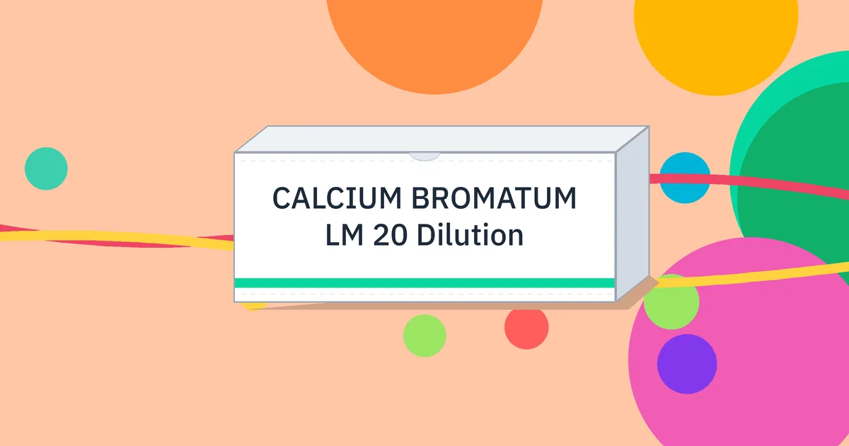 Symbolbild: Packung mit der Aufschrift CALCIUM BROMATUM LM 20 Dilution (PZN 13407950) – Verfügbarkeit und Bezug in Apotheken in Frankfurt am Main