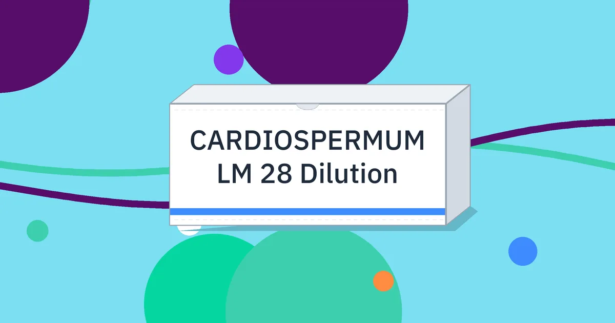 Symbolbild: Packung mit der Aufschrift CARDIOSPERMUM LM 28 Dilution (PZN 12810508) – Verfügbarkeit und Bezug in Apotheken in Frankfurt am Main