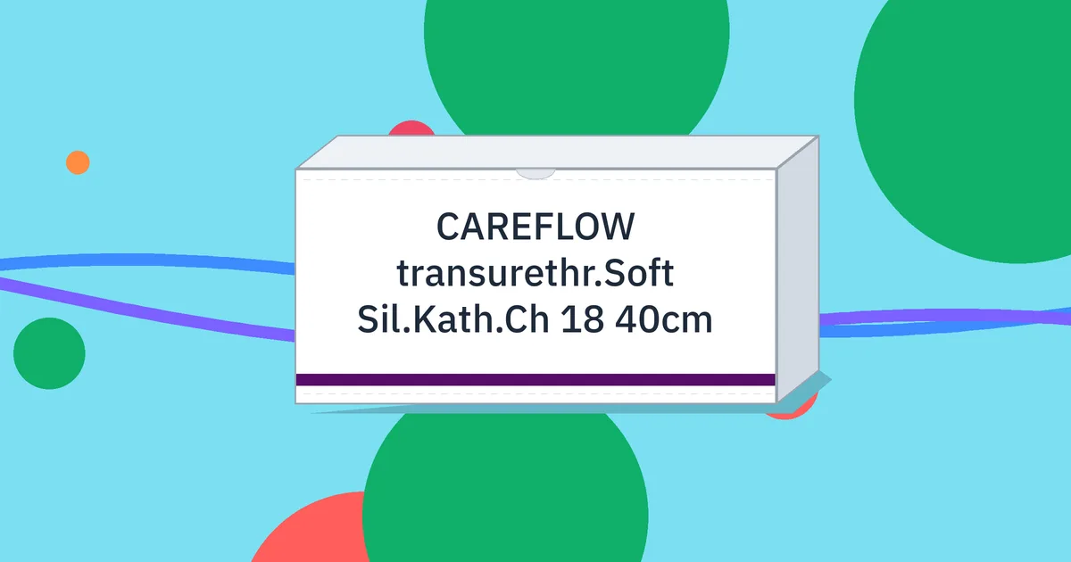 Symbolbild: Packung mit der Aufschrift CAREFLOW transurethr.Soft Sil.Kath.Ch 18 40cm (PZN 17883274) – Verfügbarkeit und Bezug in Apotheken in Frankfurt am Main