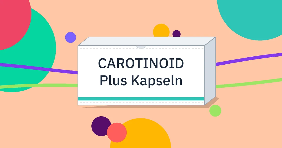 Symbolbild: Packung mit der Aufschrift CAROTINOID Plus Kapseln (PZN 11727260) – Verfügbarkeit und Bezug in Apotheken in Frankfurt am Main