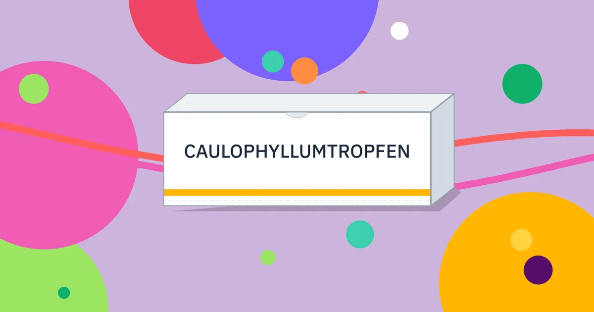 Symbolbild: Packung mit der Aufschrift CAULOPHYLLUMTROPFEN (PZN 12495834) – Verfügbarkeit und Bezug in Apotheken in Frankfurt am Main